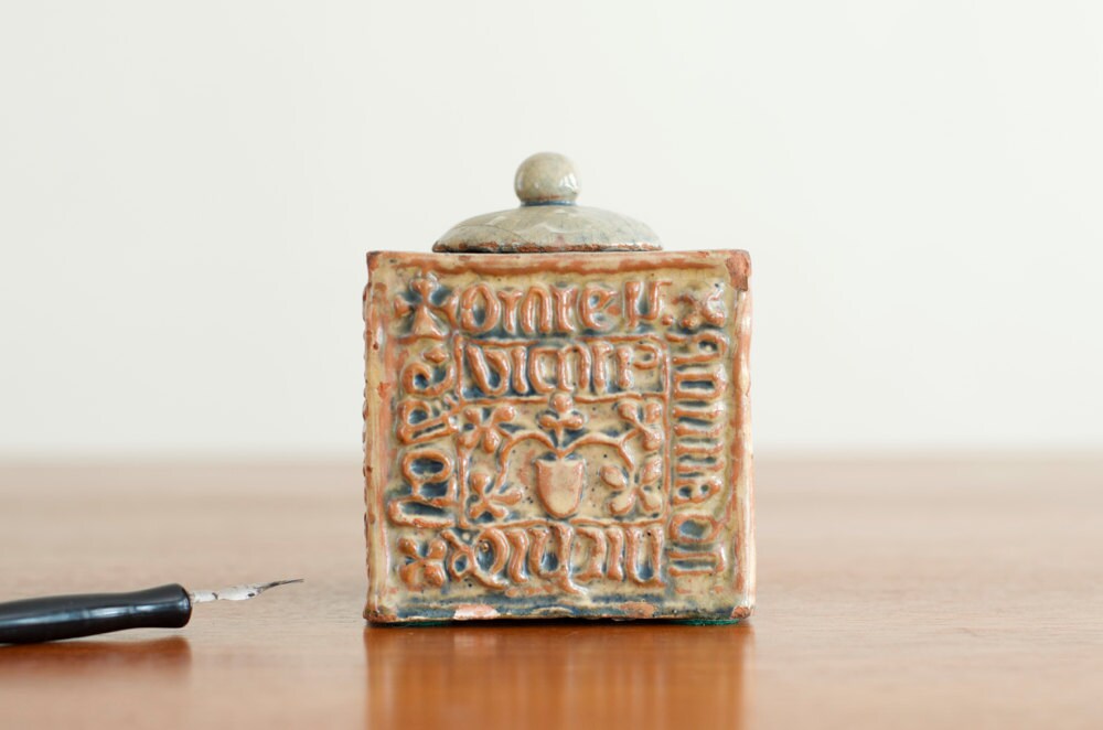 Vintage Handmade Stoneware Pottery Inkwell – Asian – Haute Juice