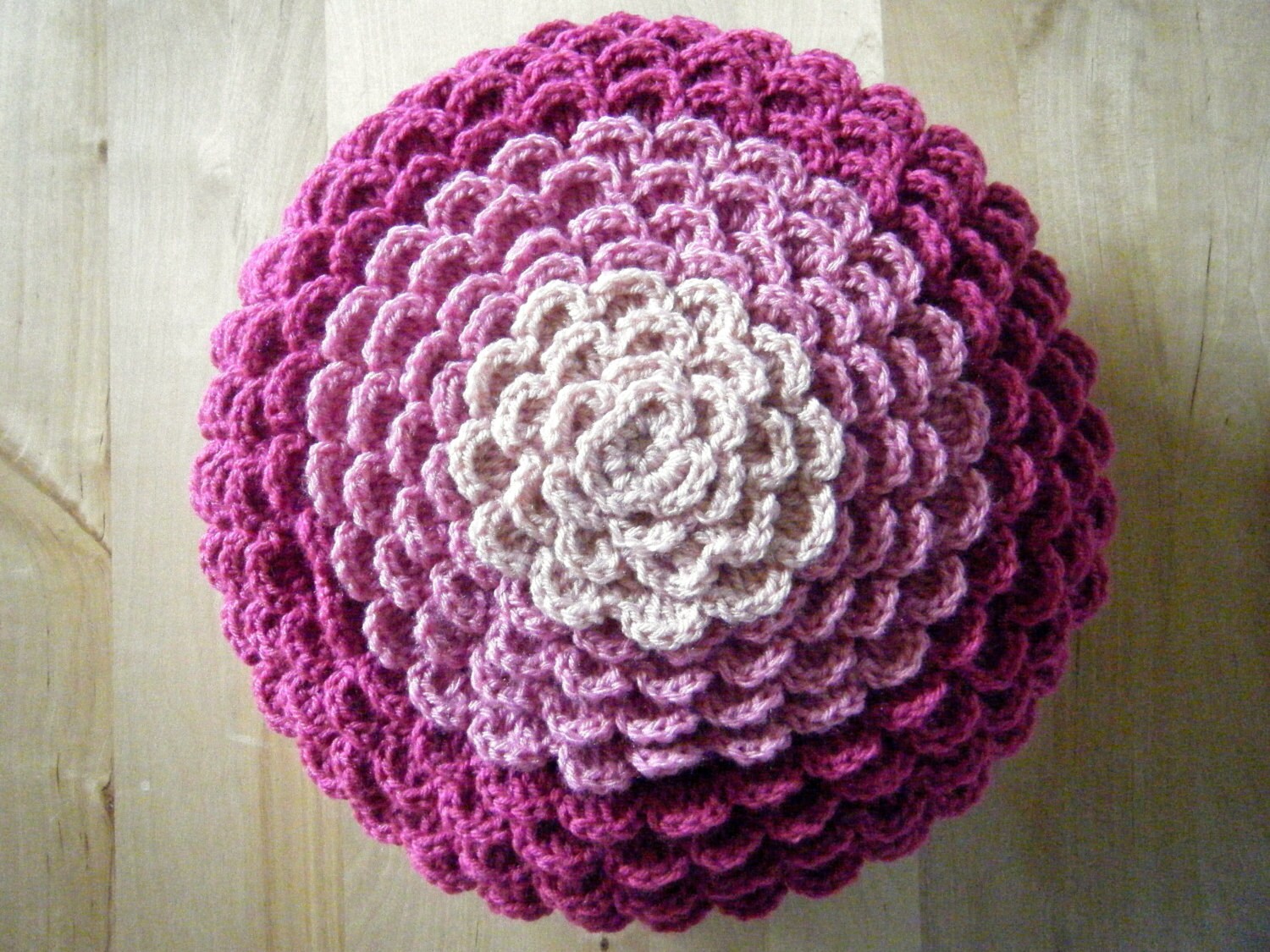 DIY Crochet Pattern Flower Pillow Round Pillow Cover