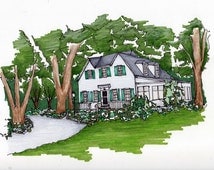 Popular items for custom house drawing on Etsy