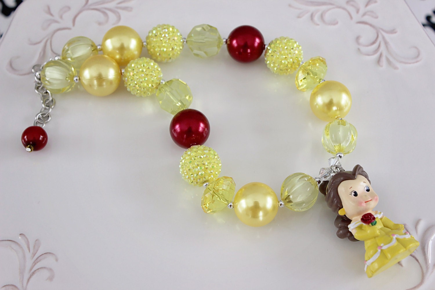 BELLE Chunky Necklace Beauty and the Beast Necklace Yellow