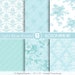 Light Blue Digital Paper Floral Digital Paper Pack Wedding
