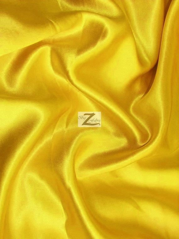 Solid Shiny Bridal Satin Fabric YELLOW By The Yard