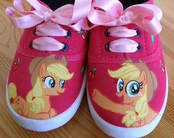 Hand painted Children My Little Pony shoes Applejack Any size, color ...