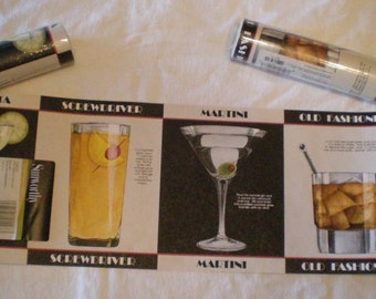 3 rolls of Wall Paper Border -- Cocktails Theme with Recipes, Mad Men ...
