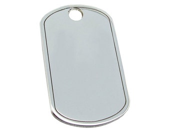 Silver dog tag | Etsy