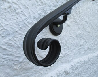 1 to 2 Step Wrought Iron Grab Rail Stair Railing by Theironsmith