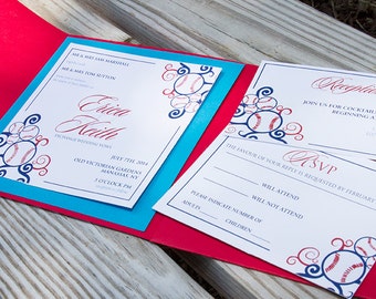 Baseball wedding printable invitation