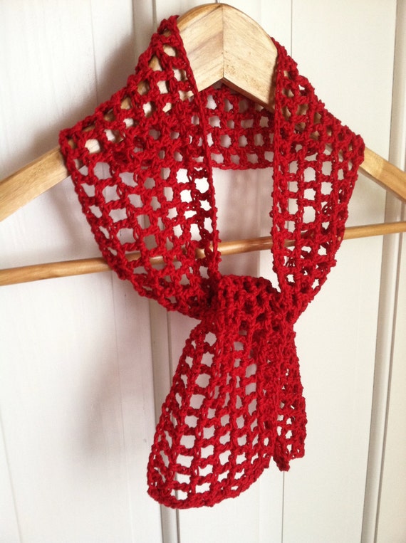 Womens Crochet Red Head Scarf/Neck by ScarfyChick on Etsy