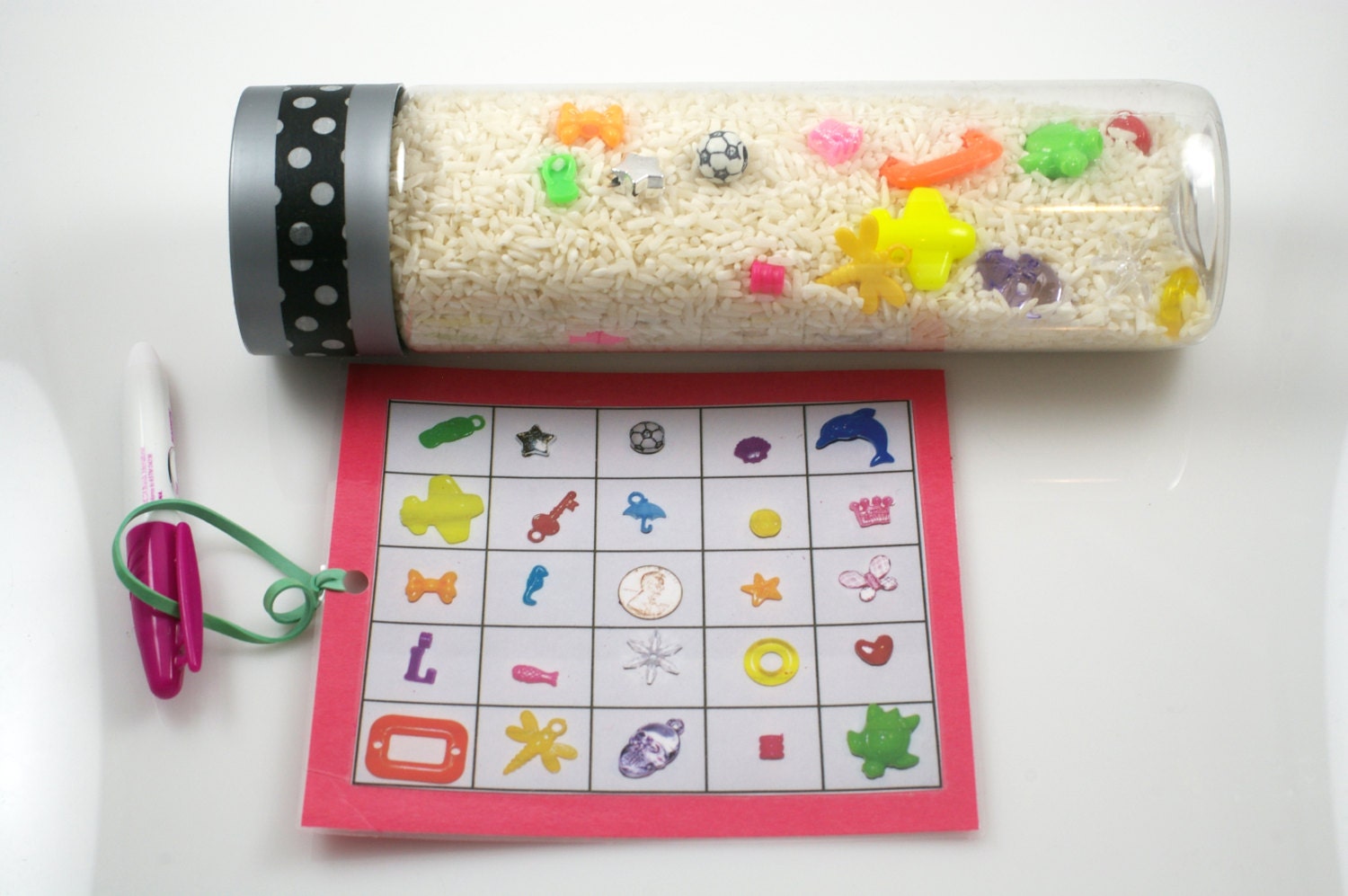 I Spy Bottle Seek and Find Bottle. Preschool travel toy Calm