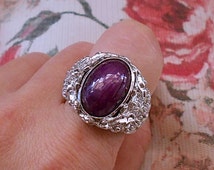 Popular items for star sapphire ring on Etsy
