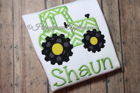 Tractor 2 Machine Embroidery Design by HappytownApplique on Etsy