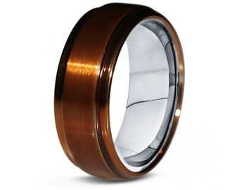 Copper Titanium Ring, Copper Men Titanium Rings, Copper Wedding Bands ...
