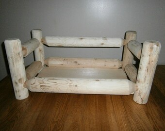 Small cedar log dog / pet day bed
