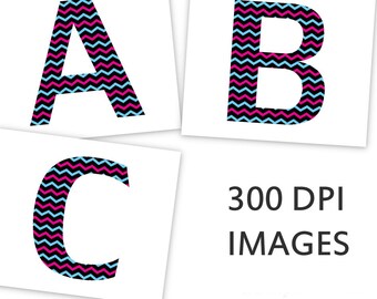 Complete Chevron Alphabet Clipart