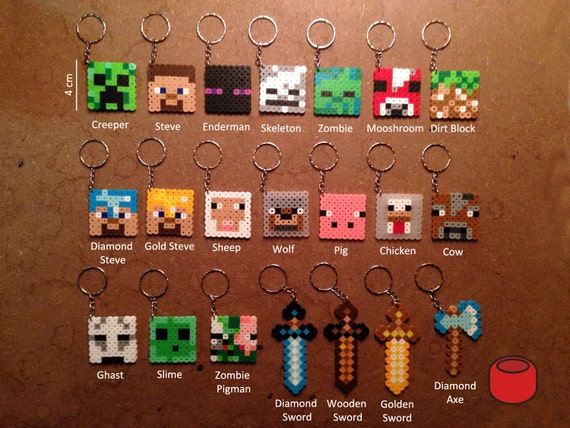 Minecraft Magnets, Charms and Keychains from Perler Beads on Etsy, $3. ...
