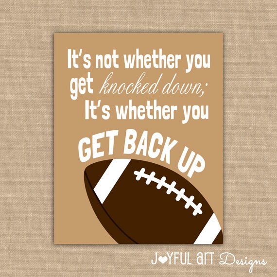 Motivating Football Quote PRINTABLE Signs. Sports Decor.