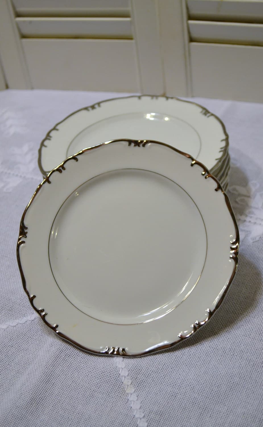 Vintage Gold China Baronet Pattern Bread and Butter Plates Set of 7 ...