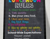 Items similar to Lunchroom Rules Cafeteria Custom School Teacher Sign ...