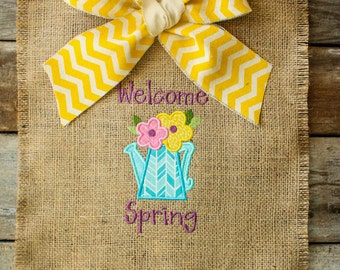 Items similar to Burlap Garden Flag on Etsy