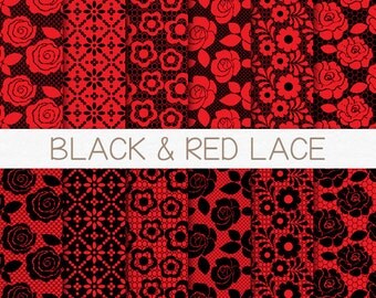 Popular items for red and black lace on Etsy