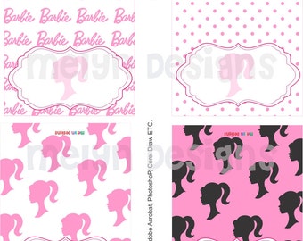 Barbie Themed Buffet Card, Food Label and Tent Card - Printable Instant ...