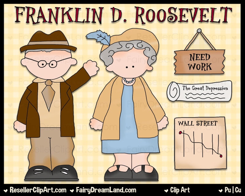 Franklin D. Roosevelt Digital Clip Art Commercial Use