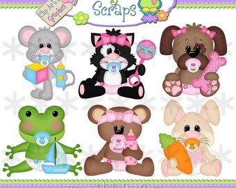 Baby Animals Clip Art Set - Clipart scrapbooking set