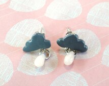 Popular items for rain cloud earrings on Etsy
