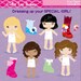 Diva Princess Party Digital Clipart / Little Girls Diva Party