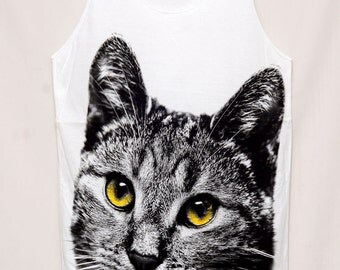 CAT Shirts Eyes Cat T-Shirts Kitten Shirts Animal Shirts Vest Women ...