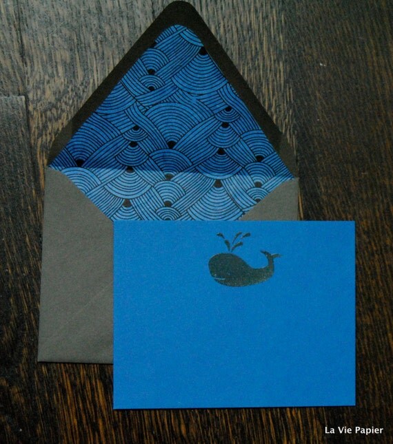 Items similar to Whale Flat Note Slate (set of 10) on Etsy