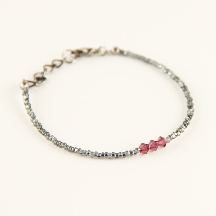 Birthstone Bracelet February Birthstone by ReelLineBracelets