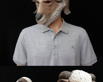 Halloween Goat Head Mask,Texture Animal Head Full Face Mask,Cool ...