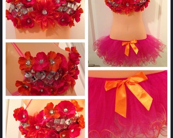 Pink and Orange Rave Outfit 32B