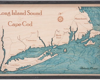 Long Island & Cape Cod Serving Tray - Black Frame