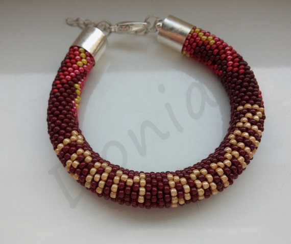 Items similar to Bead Crochet Bracelet. Vampire Diaries Edition. Team ...