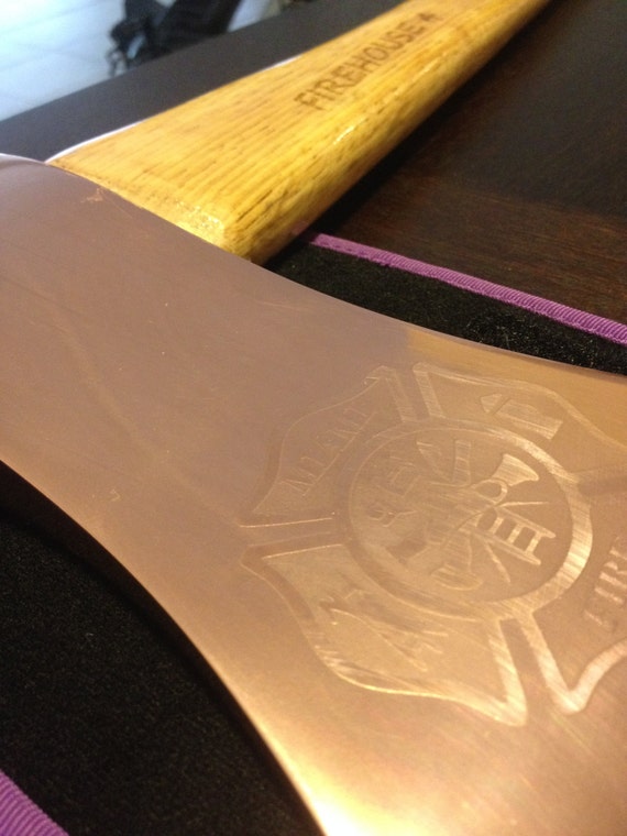 Items similar to Retirement fire man axe, engraved axe, plated axe for ...
