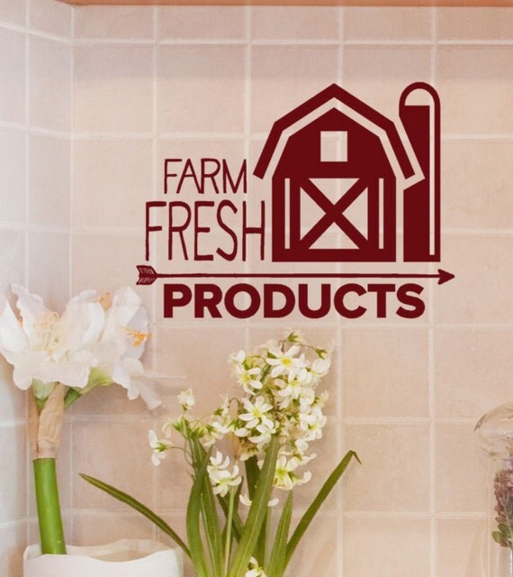 Farm Fresh Products Vinyl Wall Decal 12 X 10 5 Barn Decal Farm