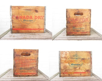 Vintage Canada Dry Crate - Rustic Wood Box - Antique Wooden Crate ...