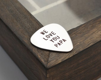 Personalized Papa Guitar Pick, Grandpa Guitar Pick, Hand Stamped Gift ...