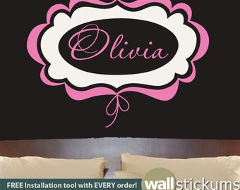 Monogram Wall Decal Wall Initials Vine by WallStickums on Etsy