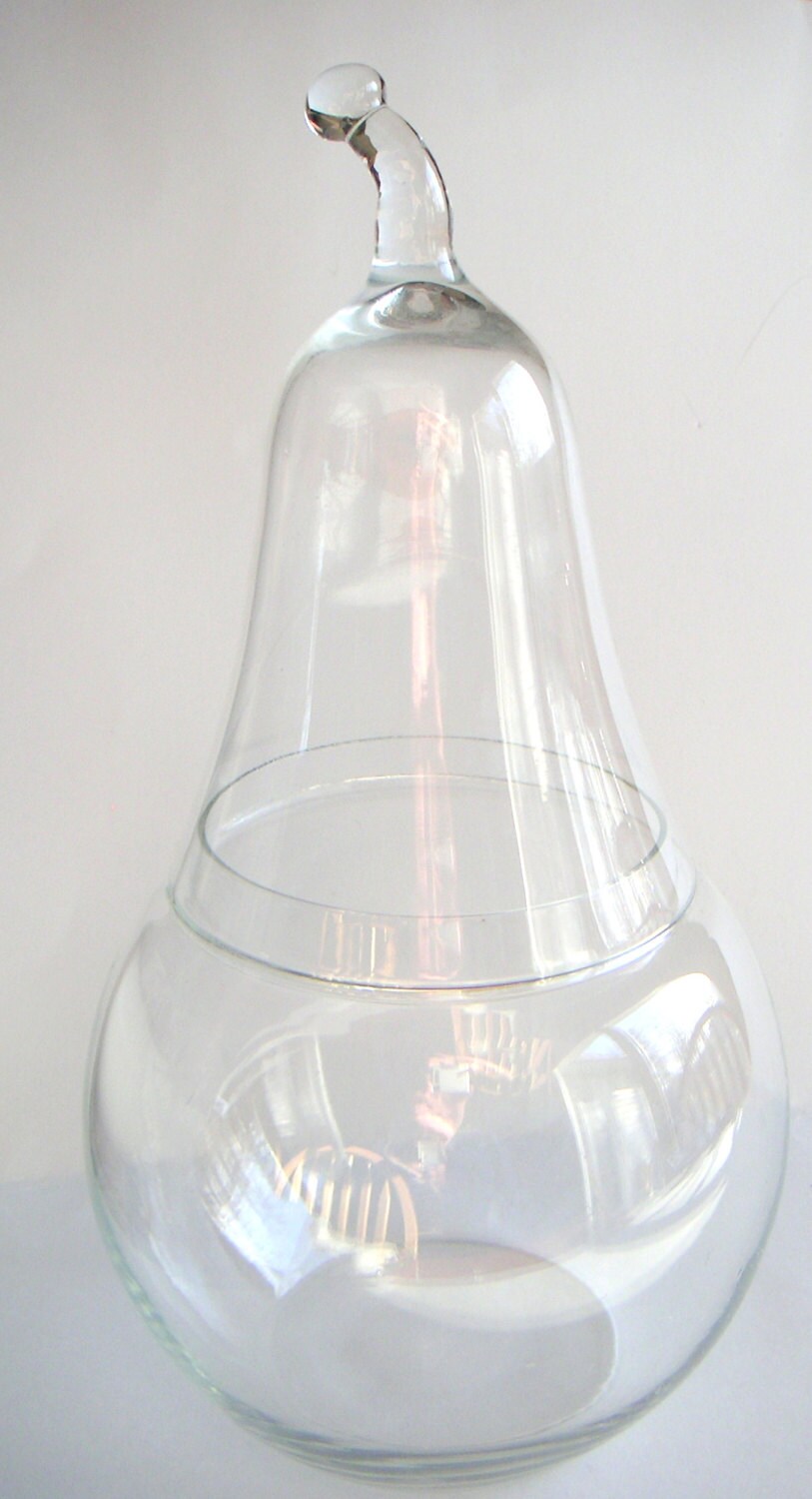 Vintage Glass Pear Shaped Jar,Cookies,Candies,Air Plants,Wedding Gift ...