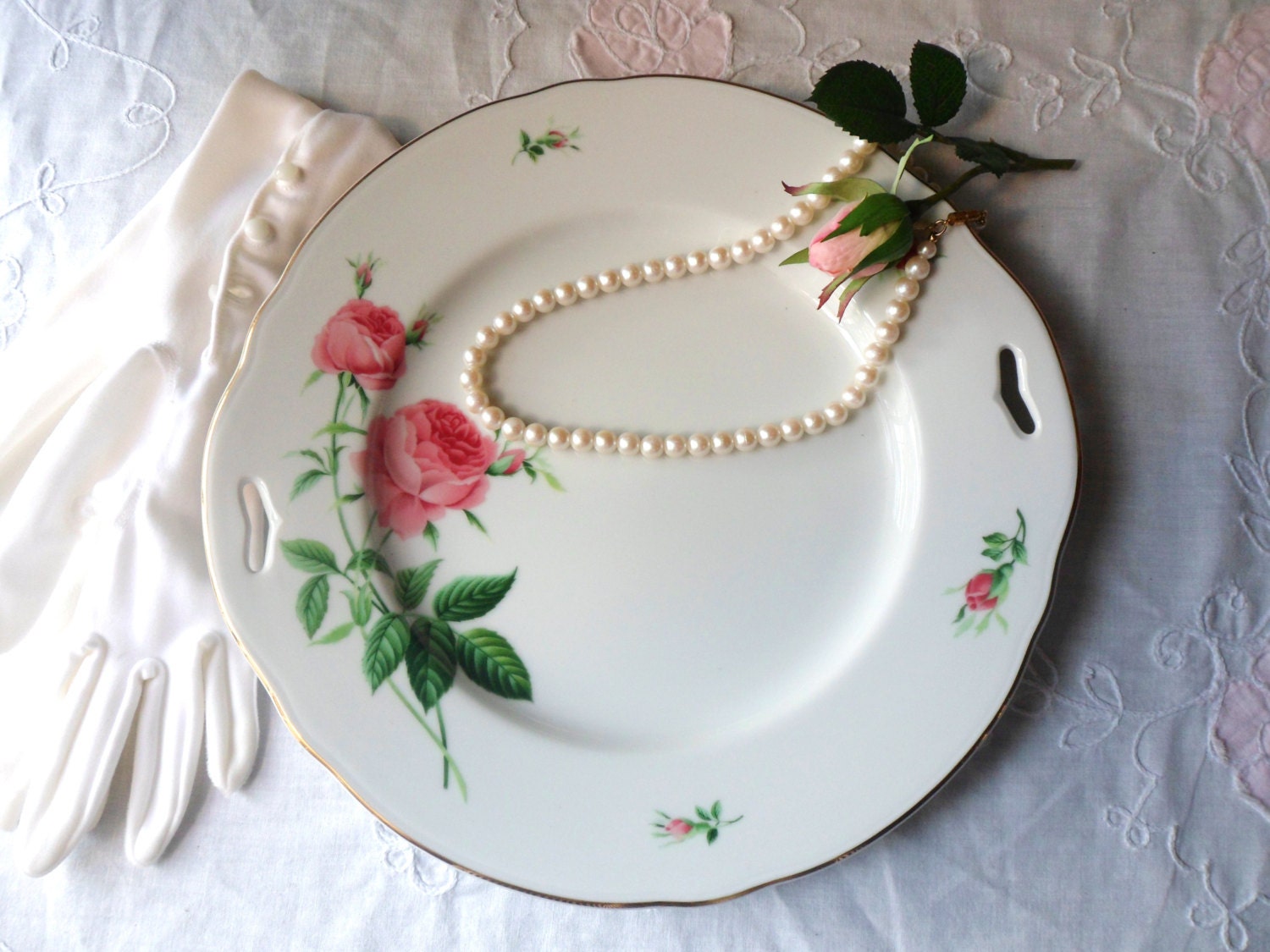 Christineholm Rose Luncheon Plate, Rose Salad Plate, Rose Serving Plate ...