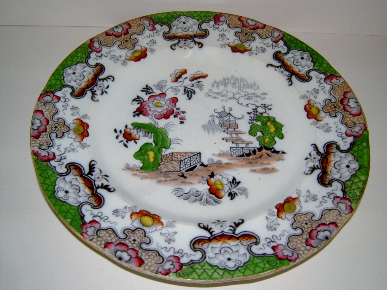 1844 Thomas Dimmock Jnr Kaolin Ware Chinese Pattern Plate Vintage Home ...