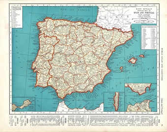 Popular items for spain map on Etsy