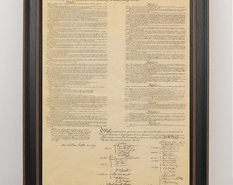 Poster Size Framed Constitution and Declaration of