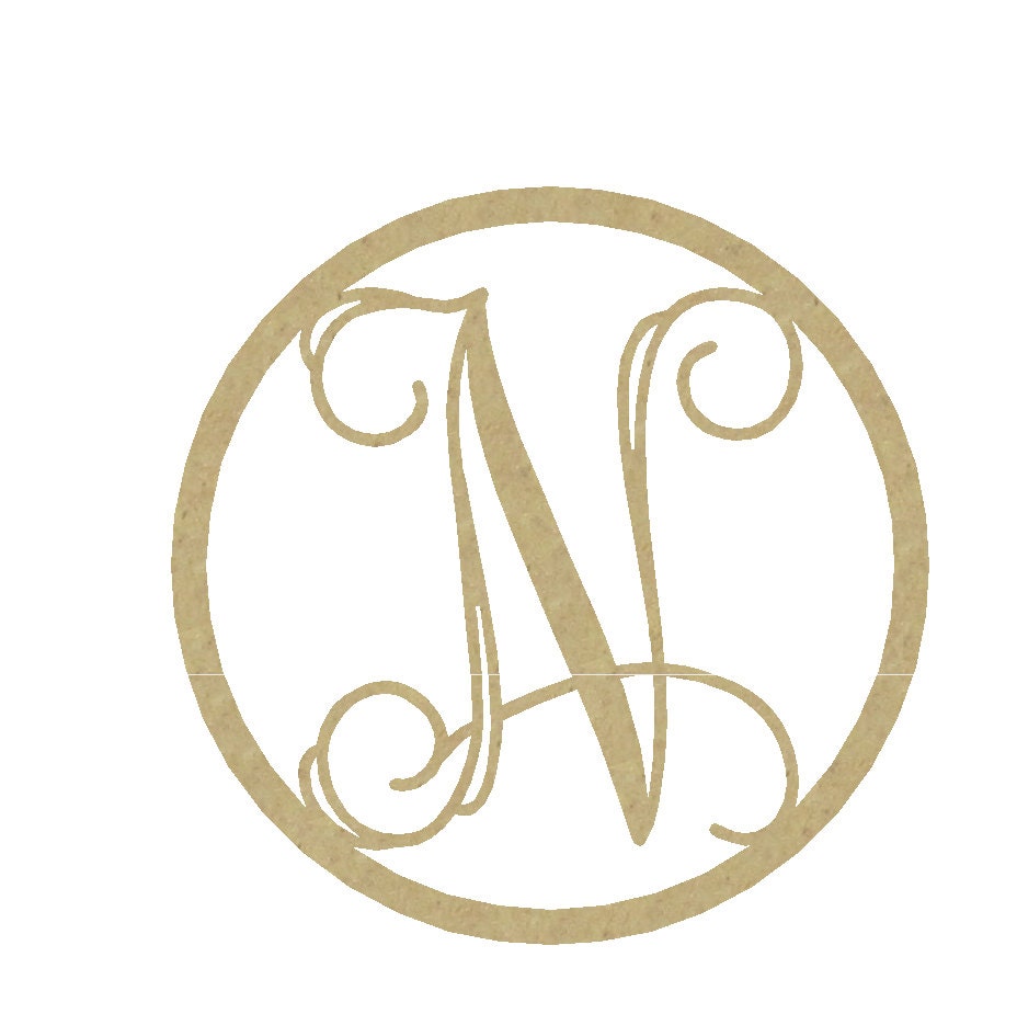 Wooden Monogram Letter N Large or Small Unfinished by Buildeez