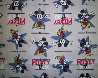 1 Yard Mickey Mouse Shorts Badges Fabric to Sew