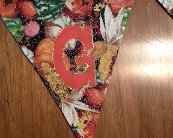 Give Thanks- Thanksgiving themed triangle banner