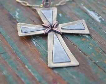 Rustic Cross Necklace // Unique Christian Jewelry // Gift For Her ...